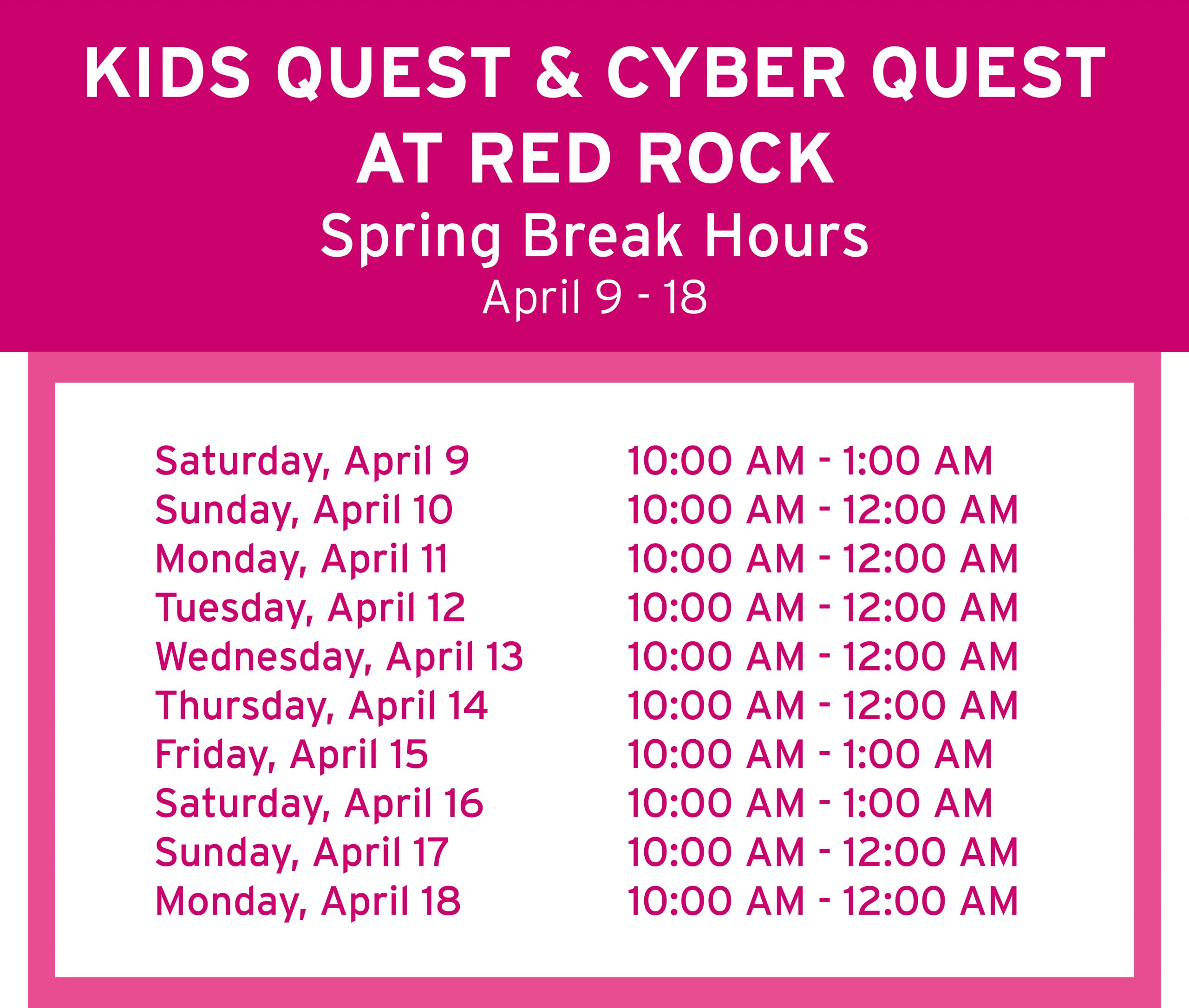 SpringBreakHours_2022_Website_Red Rock - Kids Quest